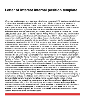 Fillable Online Letter of interest internal position template Fax Email ...