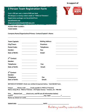 Fillable Online 3 Person Team Registration Form Fax Email Print - pdfFiller