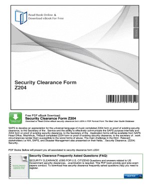 Fillable Online Security Clearance Form Z204 Fax Email Print - pdfFiller