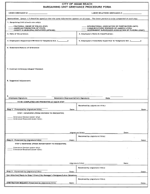 Fillable Online BARGAINING UNIT GRIEVANCE PROCEDURE FORM Fax Email ...
