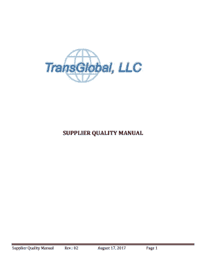 Fillable Online supplier quality manual - TransGlobal Fax Email Print ...