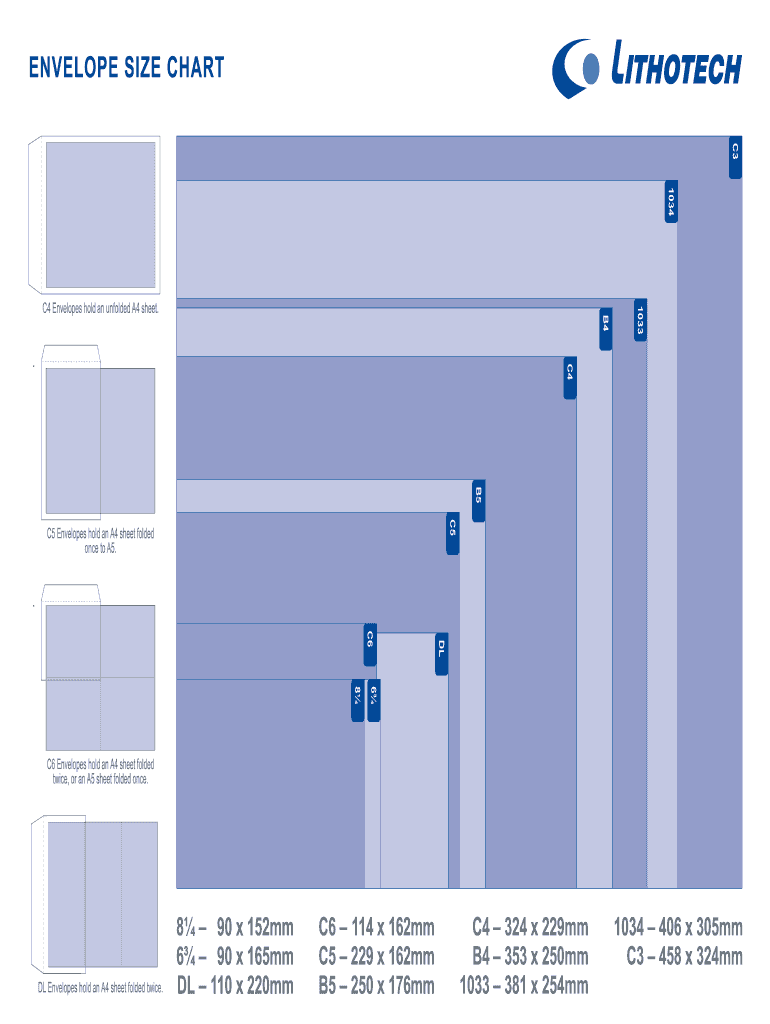 Fillable Online ENVELOPE SIZE CHART Fax Email Print - pdfFiller