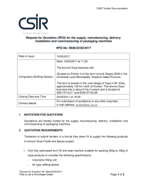 Fillable Online Request for Quotation (RFQ) for the supply ...