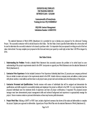 Fillable Online RFQ FOR: Contract Management Fax Email Print - pdfFiller