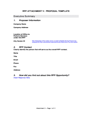Fillable Online RFP ATTACHMENT V: PROPOSAL TEMPLATE Fax Email Print ...