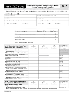 Fillable Online 165 Schedule K-1(NR) Fax Email Print - pdfFiller