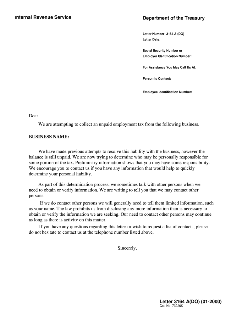 Fillable Online Letter Number: 3164 A (DO) Fax Email Print - pdfFiller