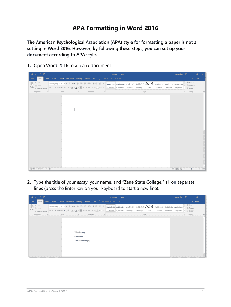 Fillable Online The American Psychological Association (APA) style for formatting a paper is not ...