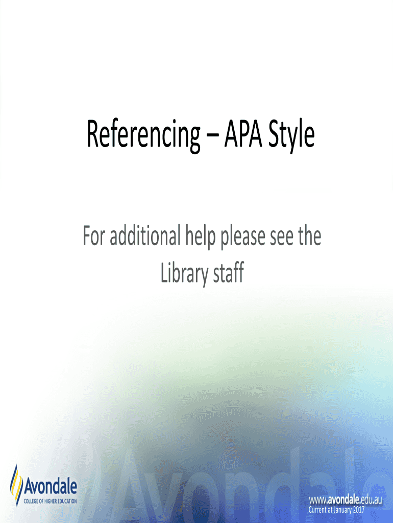 Fillable Online Referencing APA Style Fax Email Print - pdfFiller