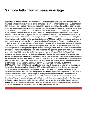 Fillable Online Sample letter for witness marriage Fax Email Print ...