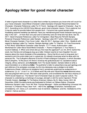 Fillable Online A letter of good moral character is a letter that is ...