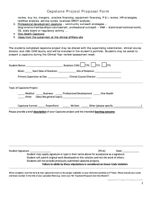 Fillable Online Capstone Project Proposal Form Fax Email Print - pdfFiller