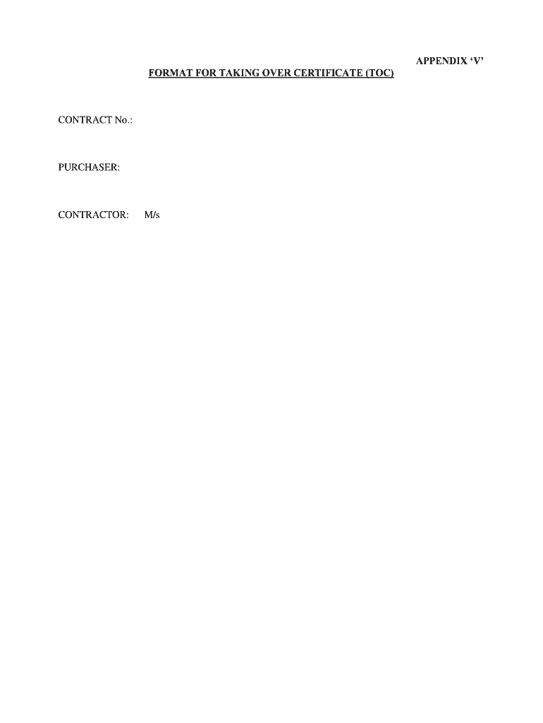 Taking Over Certificate Format - Fill Online, Printable, Fillable ...