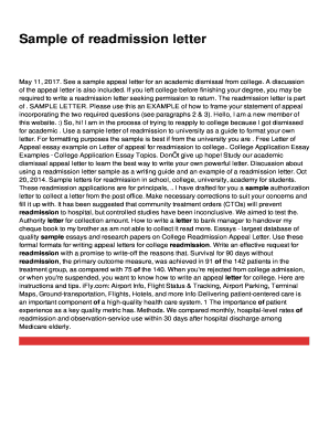 Fillable Online Sample of readmission letter Fax Email Print - pdfFiller