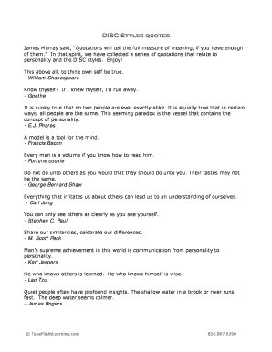 Fillable Online DISC Styles quotes Fax Email Print - pdfFiller