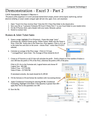 Fillable Online Demonstration - Excel 3 - Part 2 Fax Email Print ...