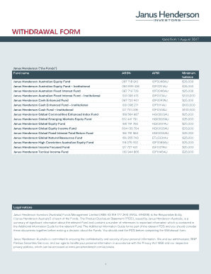 Fillable Online Janus Henderson (the Funds) Fax Email Print - pdfFiller