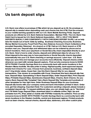 Fillable Online Us bank deposit slips Fax Email Print - pdfFiller