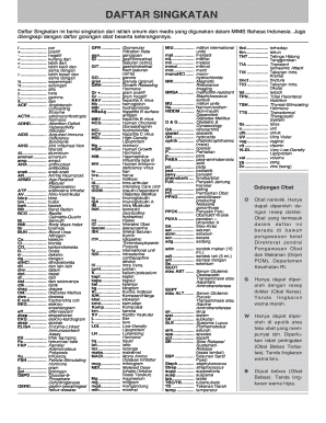 Fillable Online Daftar Singkatan ini berisi singkatan dari istilah umum ...