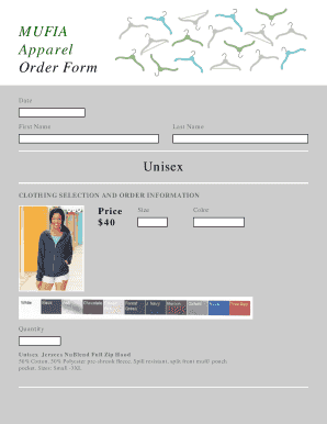 Fillable Online CLOTHING SELECTION AND ORDER INFORMATION Fax Email ...