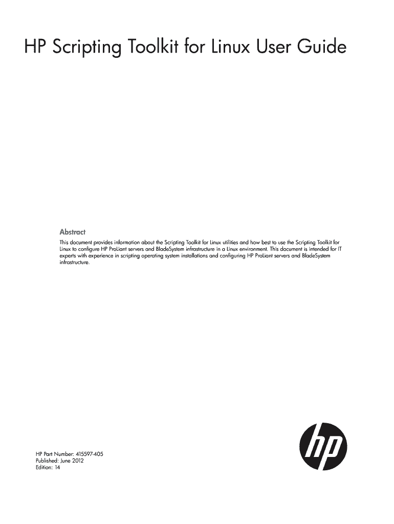 Fillable Online HP Scripting Toolkit for Linux User Guide Fax Email Print - pdfFiller