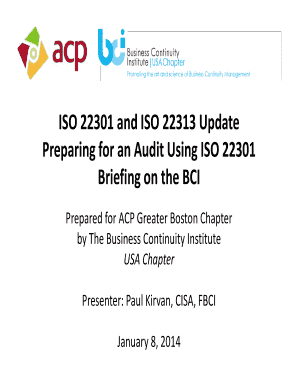 Fillable Online ISO 22301 and ISO 22313 Update Fax Email Print - pdfFiller