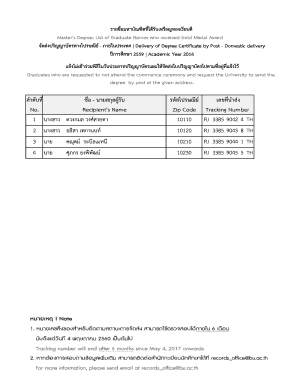 Fillable Online Master's Degree: List of Graduate Names who received ...