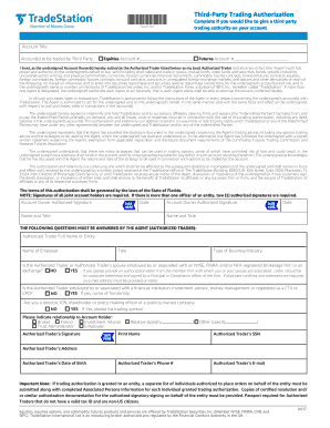 Fillable Online Third-Party Trading Authorization Fax Email Print ...
