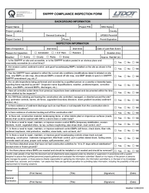 Fillable Online SWPPP COMPLIANCE INSPECTION FORM Fax Email Print ...
