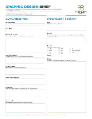 Fillable Online GRAPHIC DESIGN BRIEF Fax Email Print - pdfFiller