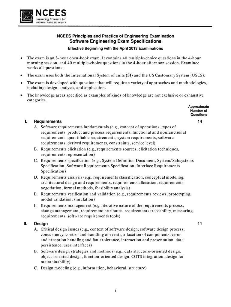 Fillable Online NCEES Principles and Practice of Engineering ...