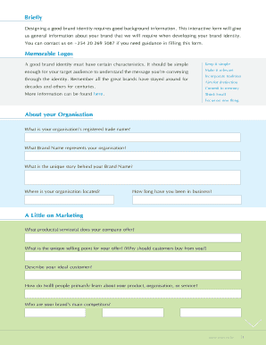Fillable Online Brand Identity Questionnaire Fax Email Print - pdfFiller