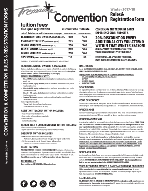 Fillable Online CONVENTION & COMPETITION RULES & REGISTRATION FORMS Fax Email Print - pdfFiller