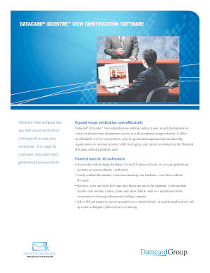 Fillable Online DATACARD IDCENTRE VIEW IDENTIFICATION SOFTWARE Fax ...