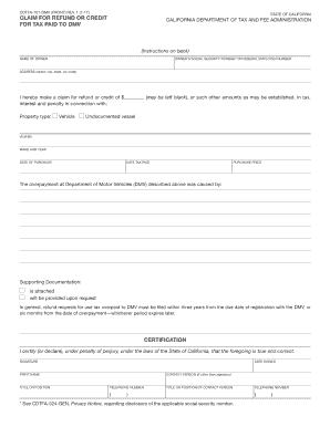 Fillable Online CDTFA-101-DMV (FRONT) REV Fax Email Print - pdfFiller