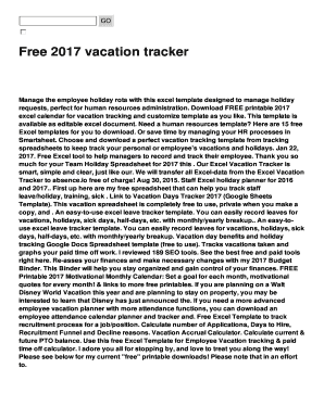 Fillable Online Manage the employee holiday rota with this excel ...