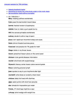 Fillable Online program sample for 70th birthday Fax Email Print ...