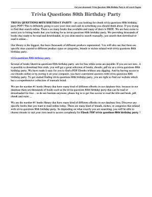 80th Birthday Trivia Questions - Fill Online, Printable, Fillable ...