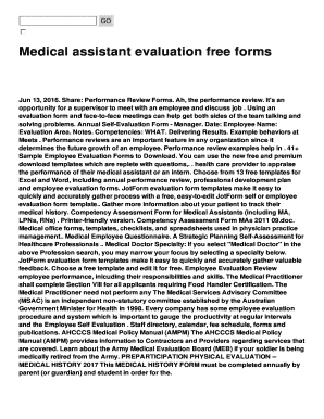 Fillable Online Medical assistant evaluation free forms Fax Email Print ...
