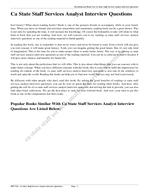 Fillable Online Download and Read Now Ca State Staff Services Analyst ...