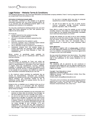Fillable Online Legal Notice Website Terms & Conditions Fax Email Print - pdfFiller