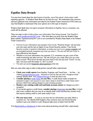 Fillable Online Equifax Data Breach Fax Email Print - pdfFiller