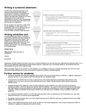 Fillable Online Writing a curatorial statement: Fax Email Print - pdfFiller