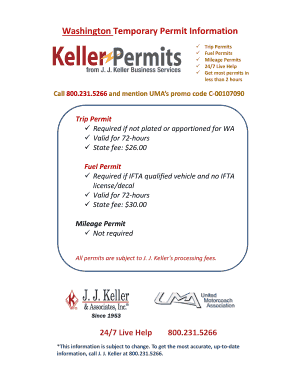 Fillable Online Washington Temporary Permit Information Fax Email Print ...