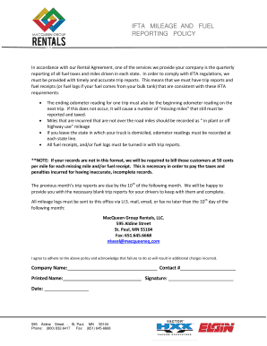 Fillable Online IFTA MILEAGE AND FUEL Fax Email Print - pdfFiller