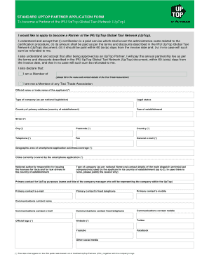 Fillable Online STANDARD UPTOP PARTNER APPLICATION FORM Fax Email Print ...