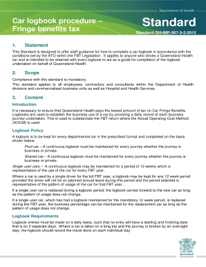 Fillable Online Car logbook procedure Fax Email Print - pdfFiller