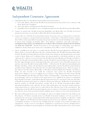 Fillable Online Independent Generator Agreement Fax Email Print - pdfFiller