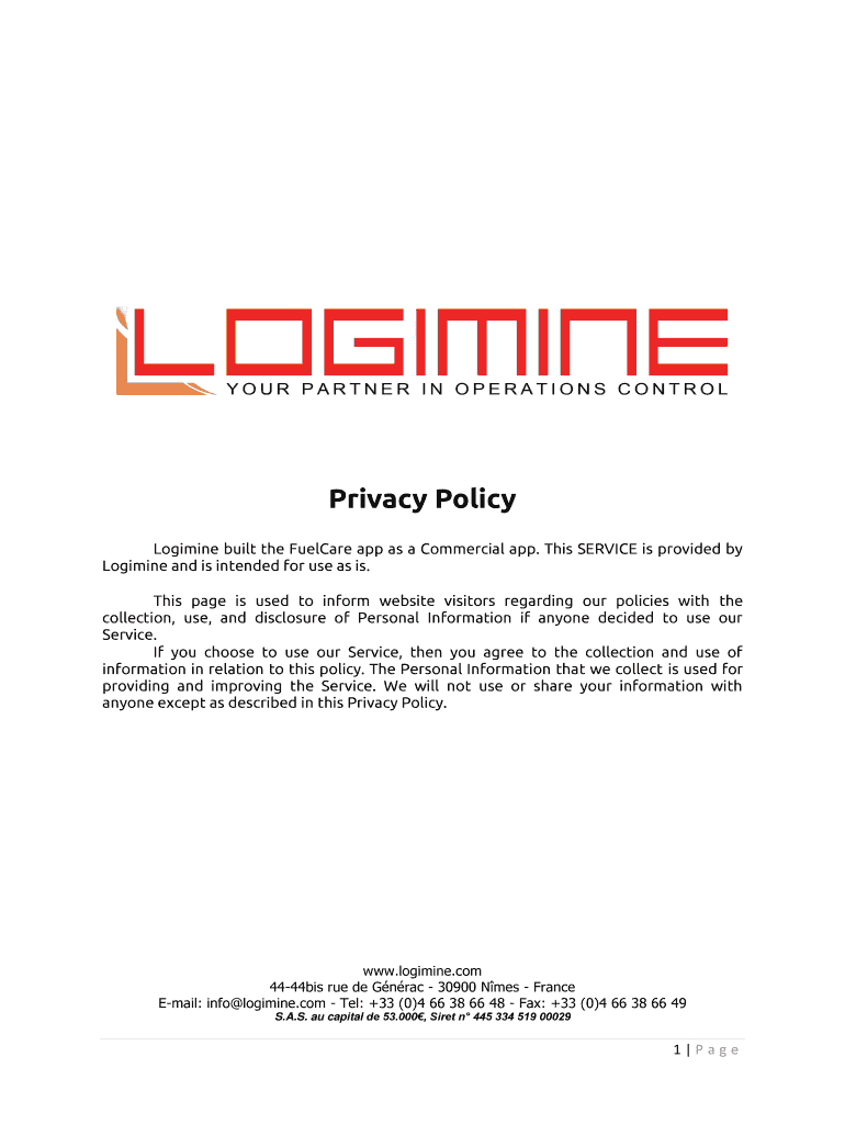 Fillable Online Logimine built the FuelCare app as a Commercial app Fax ...