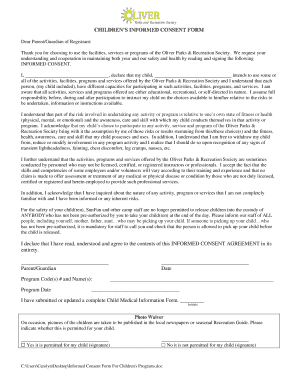 Fillable Online CHILDRENS INFORMED CONSENT FORM Fax Email Print - pdfFiller